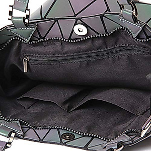 Geometric Luminous Purses and Handbags Holographic Purse Lumikay Bag Reflective Leather Irredescent Tote NO.4