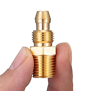 Breezliy Premium Solid Brass 4PCS Reusable Replacement Fitting For 1/4-Inch ID Hose,1/4-Inch NPT Rigid