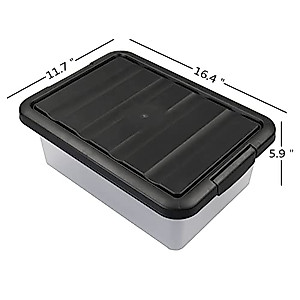 Obstnny 14 Quart Clear Storage Box, Plastic Bins for Storage with Lids, 2 Packs