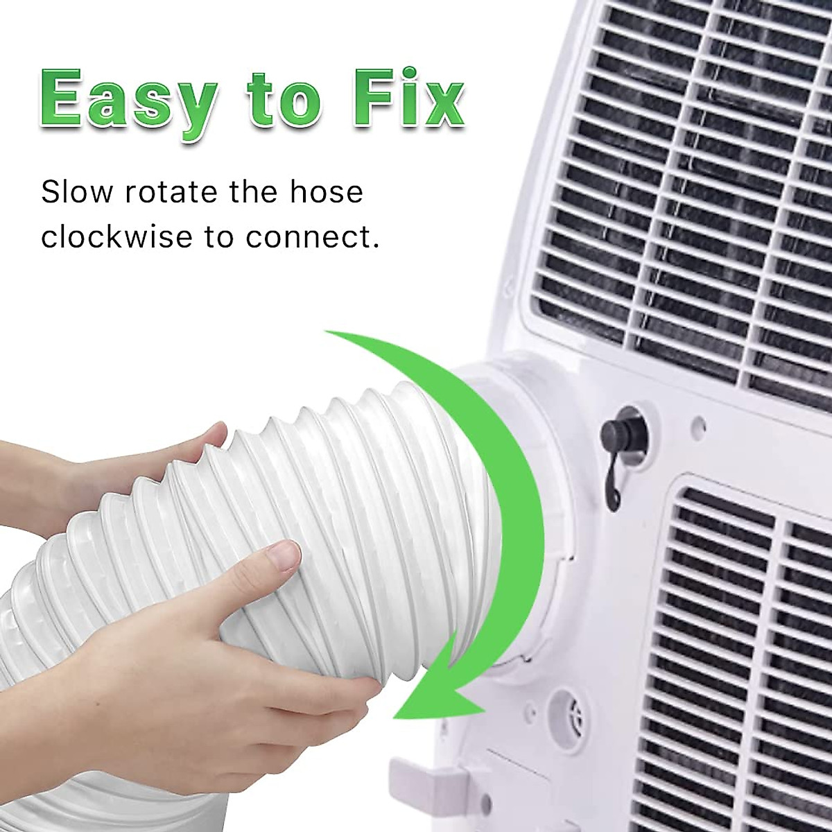 Air Conditioner Hose, lasama Universal Exhaust Hose, 5.9" Diameter Portable AC Exhaust Vent with Length 59", Clockwise Thread