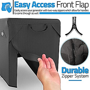 Heavy Duty Generator Cover; 600D Diamond Polyester - Fits most 5,000-10,000 Watt Generators w/ Easy-Access Flaps