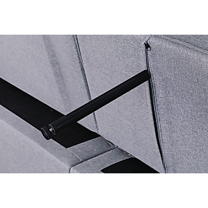 Favfurish 80'' L-Shape Convertible Sleeper Sectional Sofa with Pull-Out Recliner and Bed, Side Pocket, Linen Corner 3 Person Couch for Home Furniture, Living Room, Apartment, Dorm, Light Grey