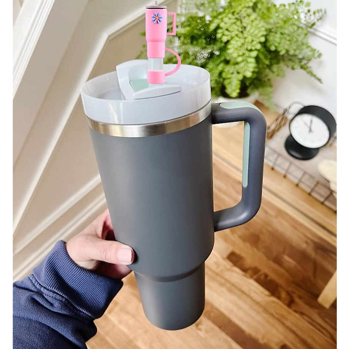 10mm Straw Cover, 2pcs Straw Covers Cap for Stanley Cup 40 oz Food Grade Silicone Cute Large Straw Topper Straw Tips Cover Protector Plugs for Stanley Tumblers Cup for Stanley Cup Accessories 