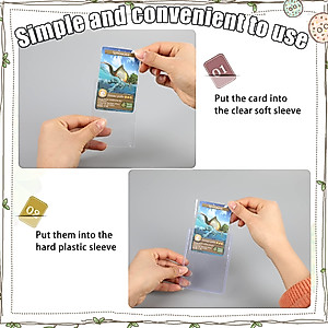 Card Sleeves, SEPGLITTER 160Pcs Hard Plastic Trading Card Sleeves 60Pcs Hard Plastic Card Sleeves and 100Pcs Clear Soft Sleeves for Baseball Card Protective Cards Game Cards Sports Cards(3 x 4 Inch)