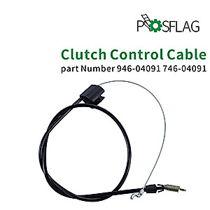 POSFLAG 746-04091 Control Cable Replaces MTD 946-04091 Clutch Cable, MTD 94604091 Clutch Cable, MTD 946 04091, 746 04091, 74604091 for Troy-Bilt Squall 521, 721, 5521 21" Snow Throwers