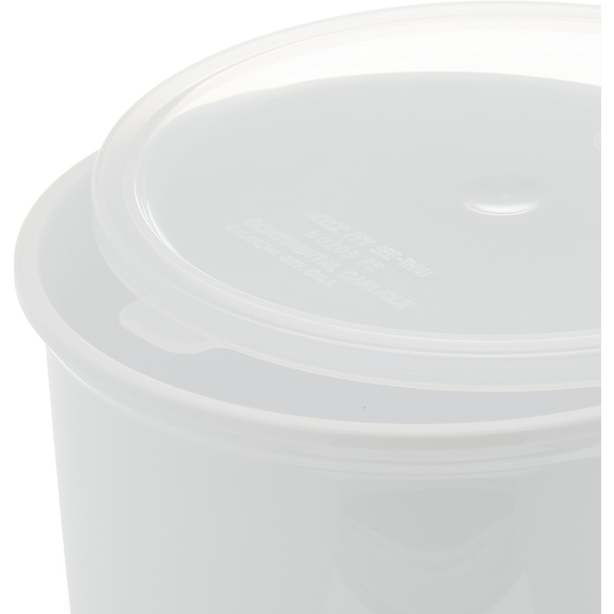 Carlisle FoodService Products Classic Round Storage Container Crock with Lid for Kitchen, Restaurants, Home, Plastic, 2.7 Quarts, White