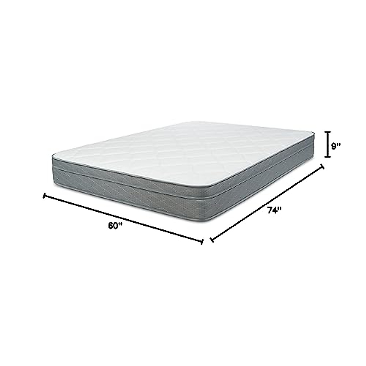 DREAMFOAM Bedding Doze 9" Eurotop Mattress-Medium Comfort, Short Queen