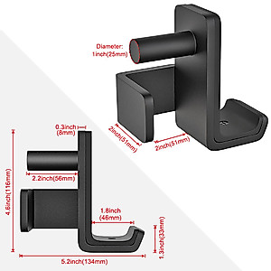 Kipika J-Hooks - Heavy Duty Steel Hooks for 2" x 2" Square Tube Power Cages with 1’’ Hole - Set of 2