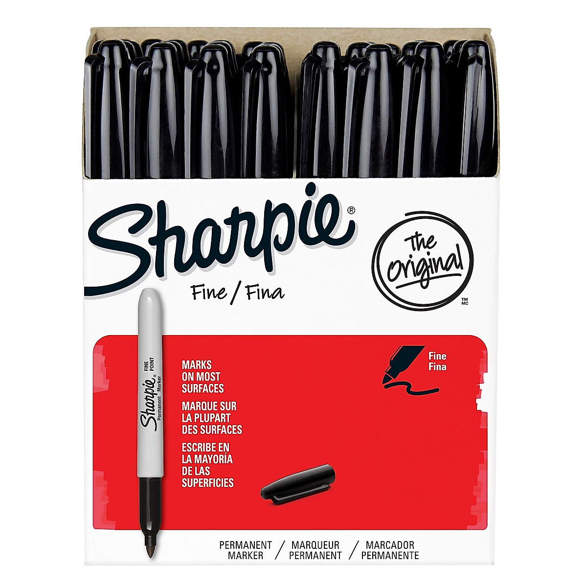Permanent Marker Fine Point,Fine Point Black with Sharpie Permanent Marker Quick Drying/Waterproof - 36 Count (1 Pack)