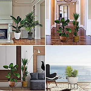 Lewondr Metal Potted Plant Stands, 3 Pack 9" Heavy Duty Rustproof Iron Round Flower Pot Stands, Indoor Outdoor Plant Holder Support Rack for Planter Flowerpot Patio Garden - Black