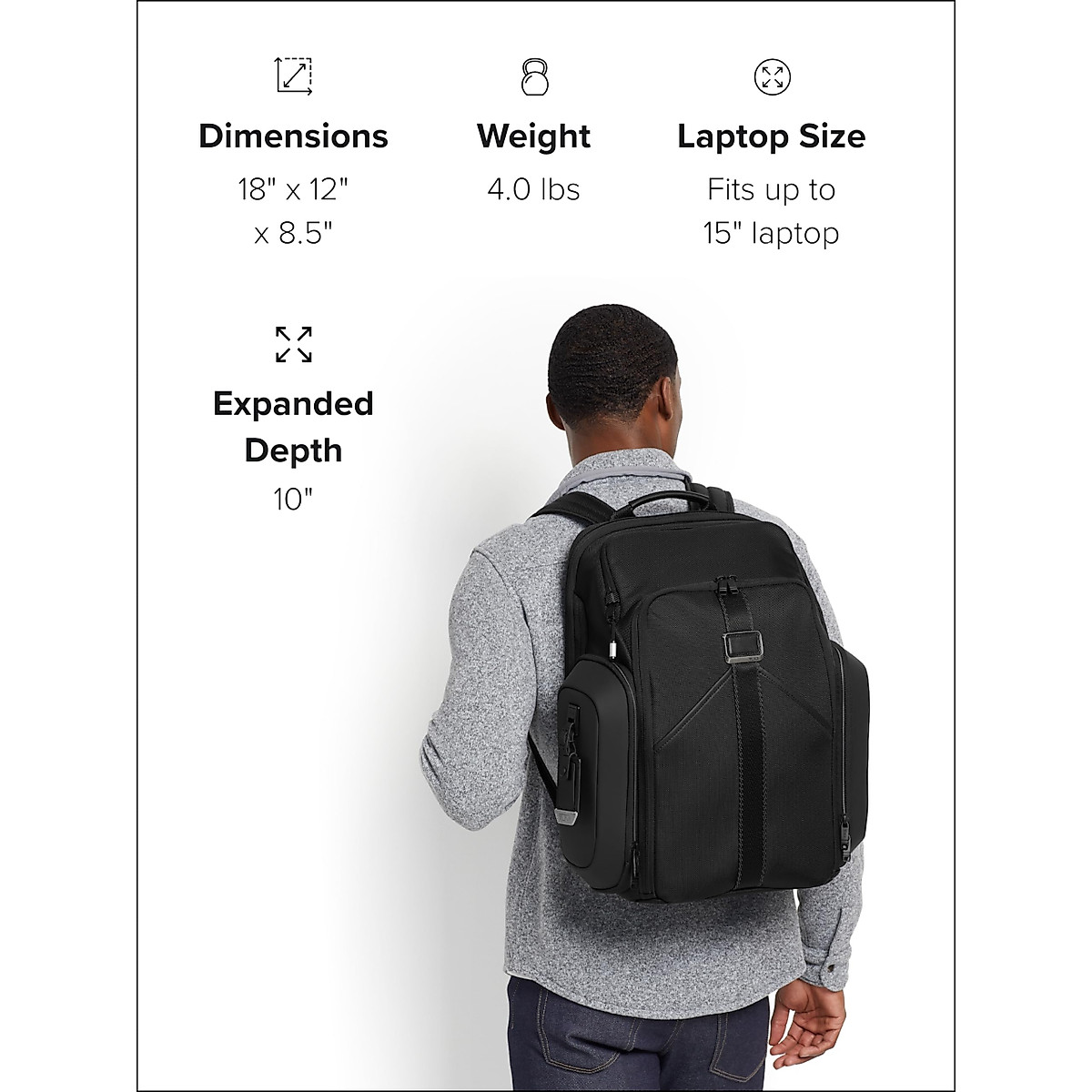 TUMI Men's EsportsPro Large Backpack, Black, One Size