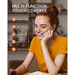 QHQO Wireless Earbuds, Bluetooth Earbuds with aptX Deep Bass, CVC 8.0 Noise Reduction, 4 Mics for Clear Calls, IPX7 Waterproof Bluetooth 5.2 Earphones44