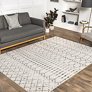 nuLOOM 5x7 Moroccan Blythe Area Rug, Grey, Faded Bohemian Design, Stain Resistant, For Bedroom, Dining Room, Living Room, Hallway, Office, Kitchen, Entryway