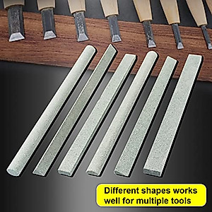 CBRIGHT Knife Sharpening Stone Set,6 pcs 180# Whetstone Set, Coarse Polishing OilStone Set for Sharpen Chisel Gouge or Most Metal Bladed Cutting Tools, Variety of Shapes (Length:150mm(appr.5.90inch))