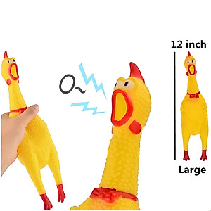 Homenite 8 Pack Large Screaming Chicken Toy Rubber Squawking Big Chicken Squeeze Chicken Prank Novelty Noisemaker Toy 12 inch