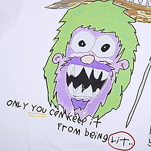 Arnodefrance Men LA Music Festival Tshirt Hip Hop Graffiti Printing Teeshirt Cotton Short Sleeve Shirt