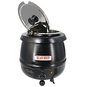 CMI Commercial Countertop Food Kettle Warmer and Soup Kettle Warmer Food Warmer with Stainless Steel Pot-11 Qt,Black,120V/600W