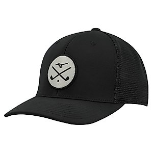 Mizuno Womens Crossed Clubs Meshback Golf Hat, Black