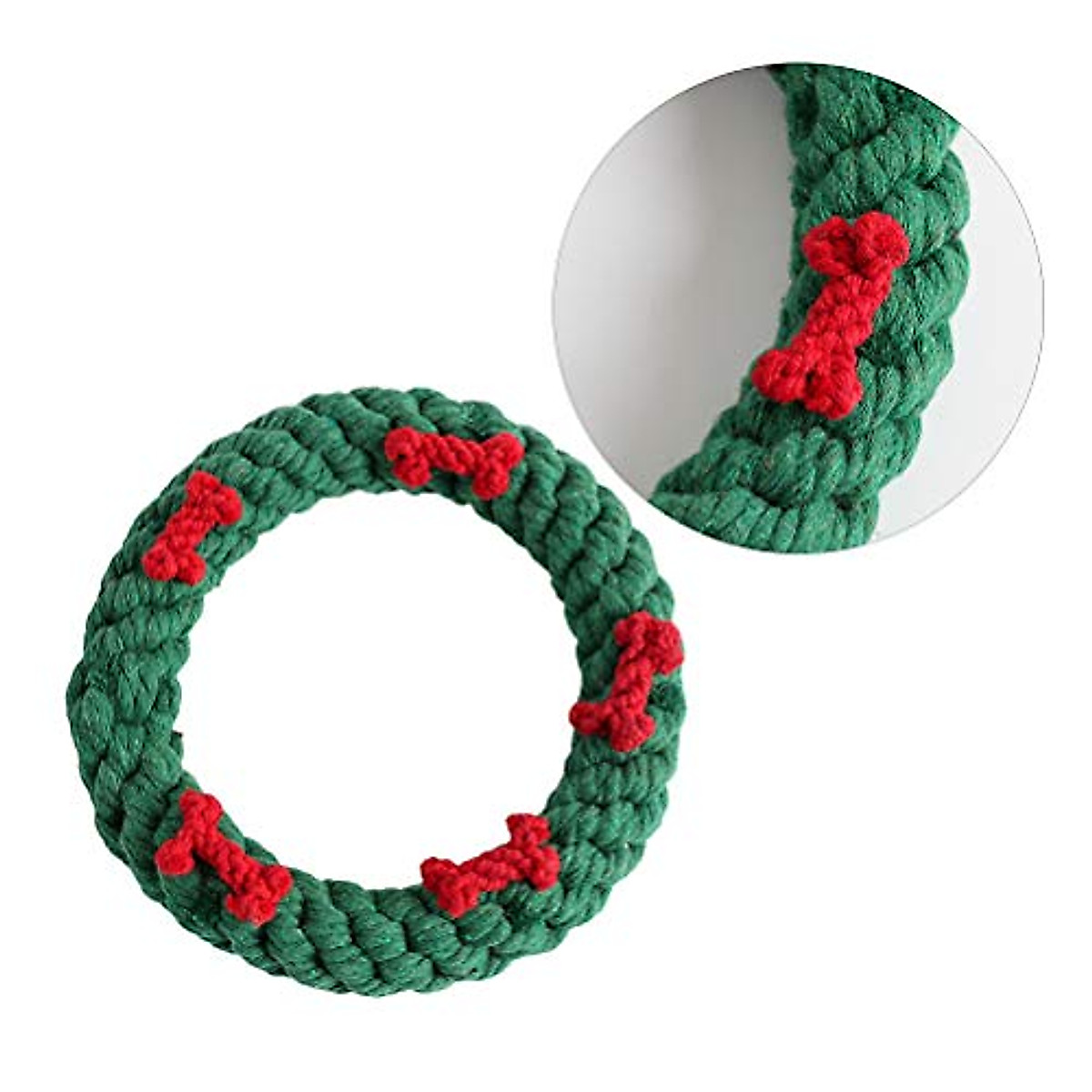 ULTECHNOVO Puppy Toys pet Teething Rings Puppy Training Toy Dog chew Rope Puppy Puzzle Toys Educational Toys Pet Donuts Toys Pet Woven Rope Toy Christmas pet Dog chew Rings The Dog Toy Set