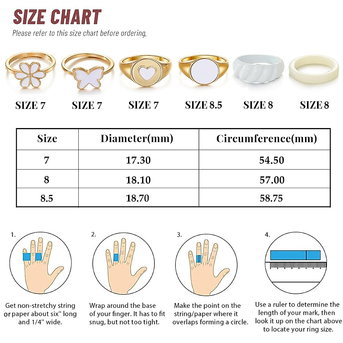 KISS WIFE 24Pcs Gold Knuckle Rings Set for Women, Vintage Stackable Boho Midi Finger Ring Sets, Cute Y2K Aesthetic Rings Pack Trendy Jewelry Gift for Her (6pcs style B)