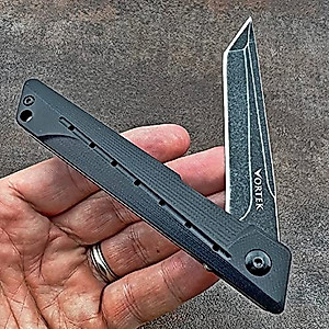 VORTEK Ball Bearing Pivot System Folding Pocket Knife, Everyday Carry, 8Cr13MOV Tanto Blade