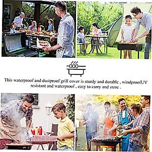 CUBTOL Grill Cover Combo Grill Oven Grill Rack Outdoor Griddle Grill Barbecue Grill Protector Garden BBQ Cover BBQ Smoker Cover Outdoor BBQ Cover Oven Protection Cover BBQ Oven Cover Set