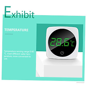 FRCOLOR 2 Pcs Thermometer for Aquarium Water Digital Water Stick on Mini Fish Small Fish Tank Heater Temperature Measure Tool Mini Heater Digital Measure Sticker White Electronic Plastic