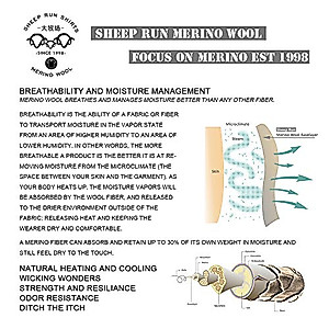 SHEEP RUN 100% Merino Wool Lightweight Wicking Cuff Beanie Hat for Outdoor Hiking Hunting (Black)