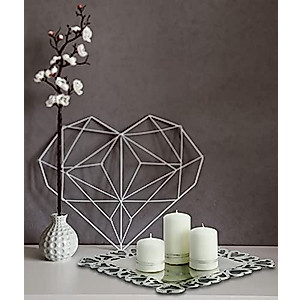 Appetizer Serving Tray Food Platter - 11.82" x 11.82" Heart Metal Fruit Platter Tray for Parties, Dessert Platters for Weddings, Candle Tray, Heart Plates