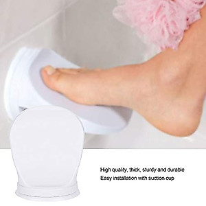 Nikou Shower Foot Rest Plastic Bathroom Foot Rest with Powerful Suction Cup Shower Foot Step for Home Hotel
