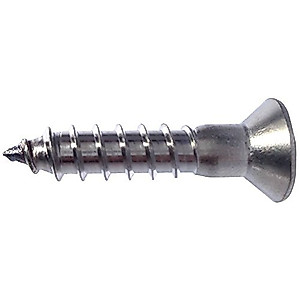 #10 x 1" Flat Head Wood Screws, Phillips Drive, Type 316 Marine Grade Stainless Steel, Partial Thread, Bright Finish, Quantity 25 by Fastenere