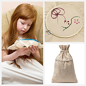 Caydo 3 Pieces Large Size Linen Needlework Fabric for Garment Craft, Flower Pot Decoration and Tablecloth, 62 by 19 Inch