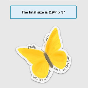 Swaygirls Christian magnets | Religious magnets | Christian faith fridge magnets | Bible verse quote magnets | Yellow butterfly Psalm 118:6 do not fear