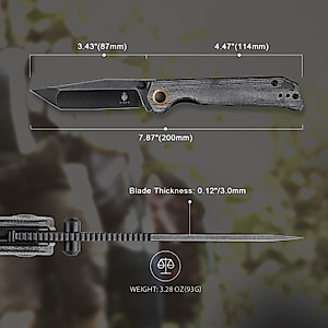 Kizer Begleiter 2 Folding Knife Black Micarta Handle EDC Knife 3.43 Inches 154CM Steel Pocket Knives V4458.2TC1