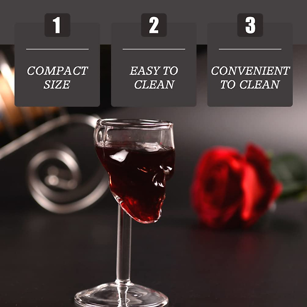 Halloween Skeleton Wine Glasses Set of 4, Funny Halloween Skull Glasses Goblets Clear Skeleton Glassware for Spooky Wine, Water or , Halloween Decorations Beverage Gifts