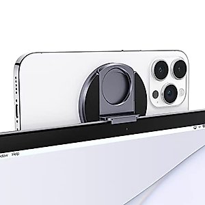 Stouchi Aluminum Mag-Safe Continuity Camera Mount, Upgraded iPhone Webcam Mount for Mac Notebooks OS Ventura Compatible with iOS 16 iPhone 12 13 14 Series