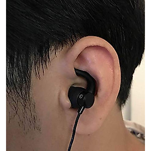 Earbuds Replacement Tips Soft Silicone Earbud Locks Sport Grips Earphones Stabilizer Fins Wings Tips for in-Ear and Ear Canal Earbuds (2Black-M)