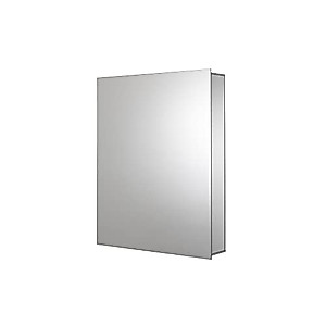 Croydex Mansfield Single Door, Recessed or Surface Mount, Hang 'n' Lock Easy Installation Medicine Cabinet, 24" W x 30" H, Aluminium