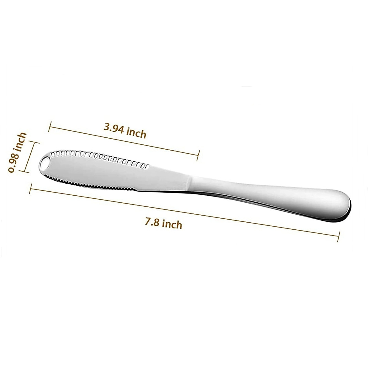 MauSong Butter Knife Spreader Stainless Steel Better Butter Spreader Knife Butter Knife Spreader for Cutting or Spreading Butter, Cheese and Jam, Silver
