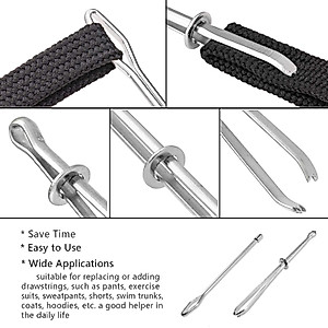 Replacement Drawstring for Shorts - 10Pcs Hard Wearing Hoodie String Replacement in 5 Colors, 52Inches Drawstring Replacement with 3 Drawstring Threader Tool for Pants Sweatshirt Hoodie