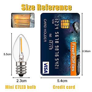 C7 LED Bulbs,0.5 Watts LED Filament Night Light Bulb Edison Style LED Sign Light E12 Candelabra Base Lamp Clear Glass 4W 5W 6W 7 Watts Equal Candle Bulbs Warm White 2700K for String Lights Pack of 6