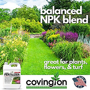 Covington Liquid 10-10-10 Fertilizer for Lawns, Plants, Vegetables, All Purpose Fertilizer 10-10-10 Concentrate, Liquid 10 10 10 NPK Lawn Food with Nitrogen Phosphorus Potassium, 32 Ounces