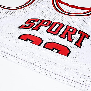 Basketball Jersey Shirt for Boys Youth : #23 Hip-Hop 90s Retro Classic Embroidered Youth Basketball Sports Jersey Breathable. (as1, Alpha, x_l, Regular, White)
