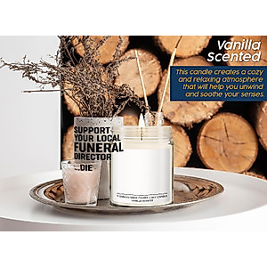 Flairy Land Vanilla Funeral Director Candle - Funeral Gifts