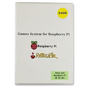 BeiErMei Raspberry Pi Game System Retropie RetroArch EmulationStation Preloaded 64GB Games Plus Data, Only Work with Raspberry Pi 2B, 3B, 3B+, KODI+LXDE, Video Previews