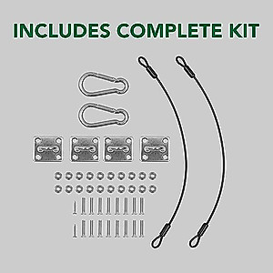 (2-Pack) Garbage Can Lock, Trash Can Lock Kit with Nylon Coated Wire Ropes, Stainless Steel Hasps, Mounting Hardware, Bonus Self-Tapping Screws