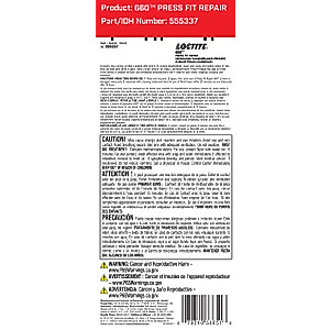 Loctite 555337 Quick Metal Retaining Compound, 660 Press Fit Repair 50-Mililiter Tube