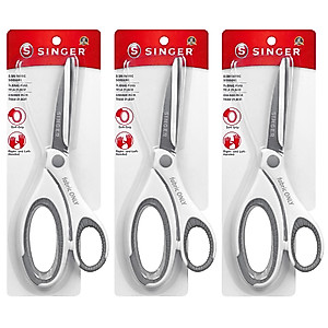 SINGER 8-1/2 Inch Sewing Fabric Scissors with Comfort Grips, Set of 3