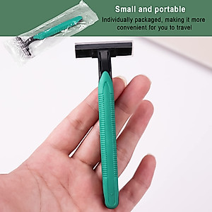 Disposable Razors in Bulk,Razors individually wrapped bulk,Twin Blade Razors with Clear Safety Cap, Razors For Homeless, Hotel,Air Bnb,Shelter/Homeless/Travel (50PCS)