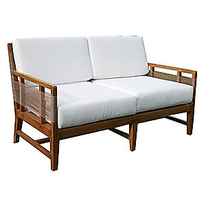 Alveare Home Amalfi Teak 57 Sofa Love Seats, Natural